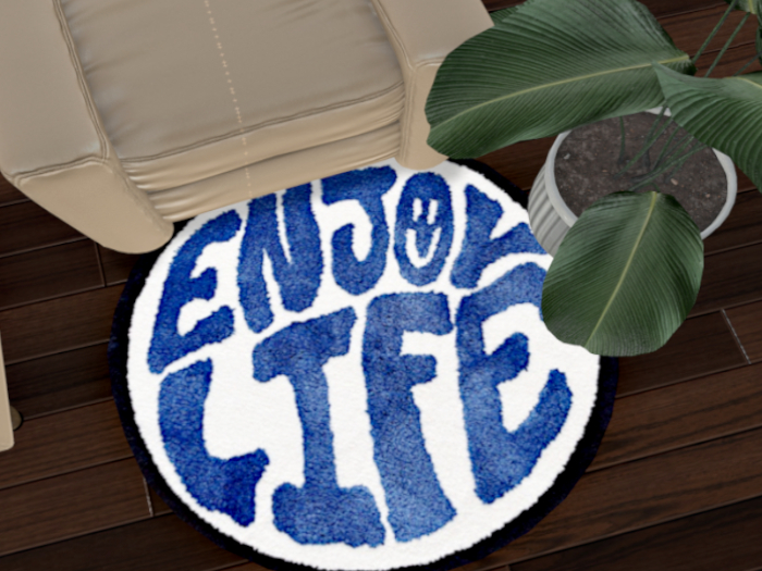 Second Life Marketplace - "ENJOY LIFE" BLUE RUG