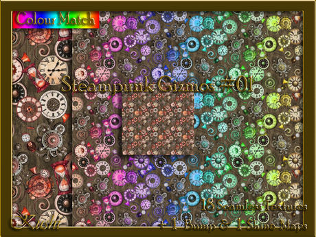 Second Life Marketplace - Steampunk Gizmos #01 Seamless Texture Pack