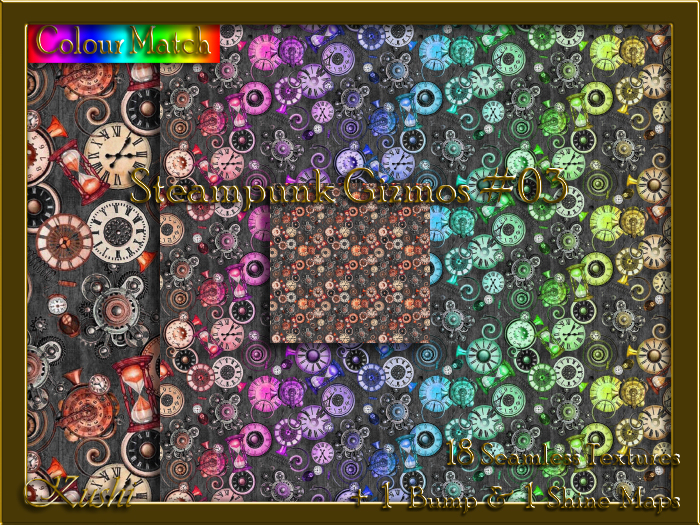 Second Life Marketplace - Steampunk Gizmos #03 Seamless Texture Pack