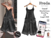 Second Life Marketplace - "Freda" Laurel Upcycled Black Grey Jeans Maxi ...