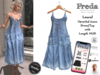 Second Life Marketplace - "Freda" Laurel Upcycled Light Blue Jeans Maxi ...
