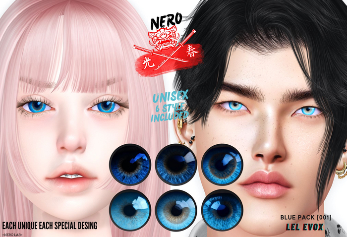 Second Life Marketplace - =Nero Lab= [Blue001] Lel Evox [eyes]