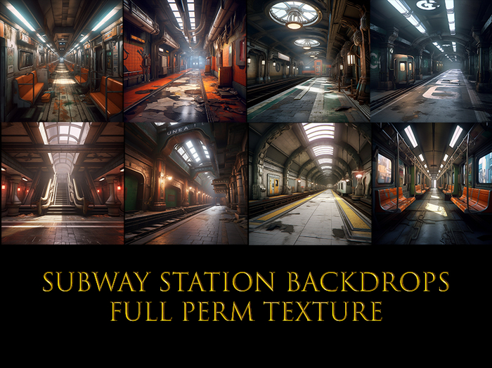 Second Life Marketplace - SATO - Subway Station backdrops Full Perm ...