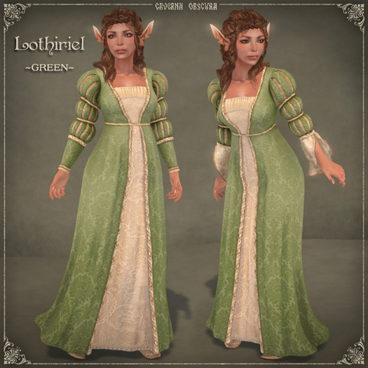 Second Life Marketplace - Lothiriel Gown GREEN by Caverna Obscura