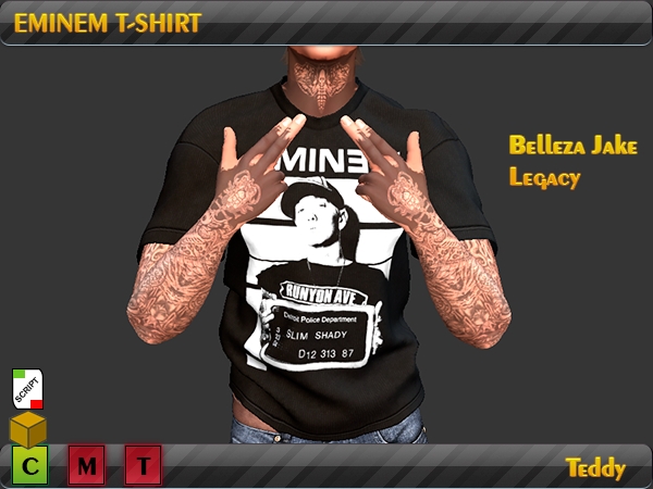 Second Life Marketplace - Eminem T-shirt (BELLEZA JAKE, LEGACY MALE)