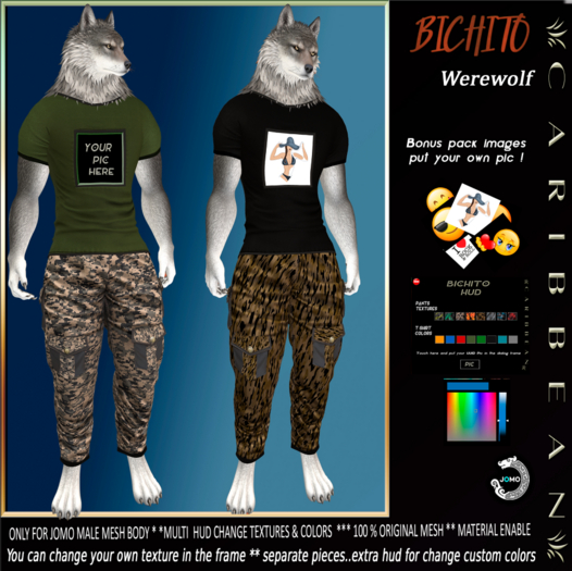 Second Life Marketplace - JOMO Furry Bichito for Male WEREWOLF (ADDME)