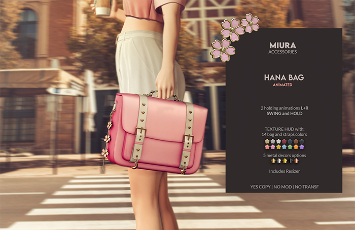 Second Life Marketplace - MIURA - Hana Bag BENTO animated 14 Colors HUD