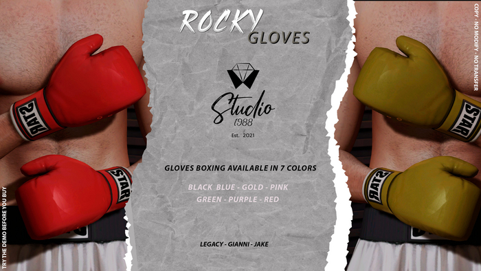 Second Life Marketplace - Studio 1988_Rocky Gloves Boxing Green