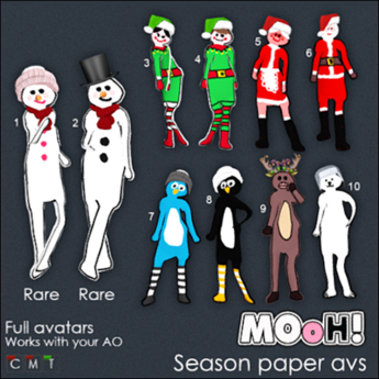 Second Life Marketplace - 1. MOoH! Season paper avs - Snowgirl paper ...