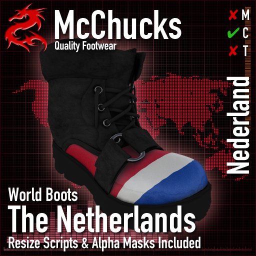 Second Life Marketplace - McChucks World Boots - Netherlands (Nederland)
