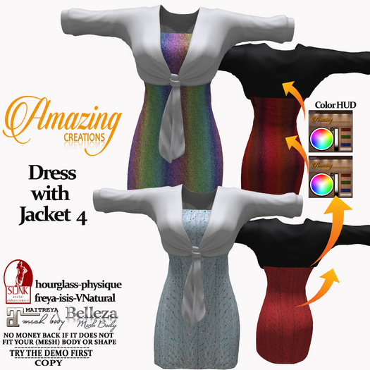 Second Life Marketplace - AmAzInG CrEaTiOnS Dress with Jacket 4