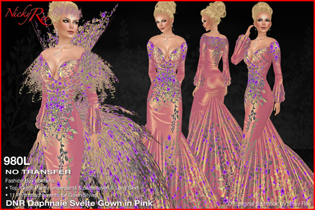 Second Life Marketplace - *DNR* Daphnaie Svelte Gown in Pink
