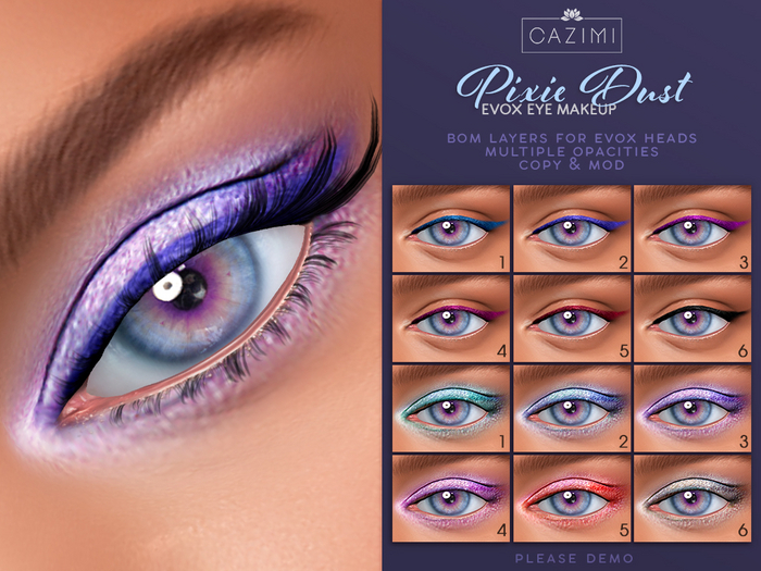 Second Life Marketplace - :CAZIMI: Pixie Dust EvoX Eye Makeup DEMO