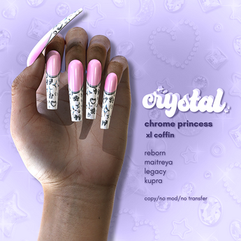 Second Life Marketplace - crystal ~ chrome princess nails ~ xl coffin ...