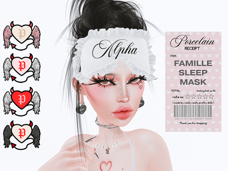 Second Life Marketplace - porcelain // famille sleep mask [[ ALPHA ]]