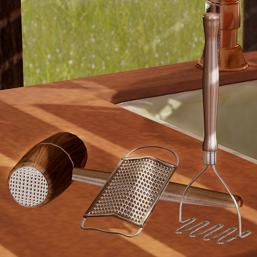 Second Life Marketplace - Oh Deer! Nostalgic Kitchen: Hammer, Grater ...