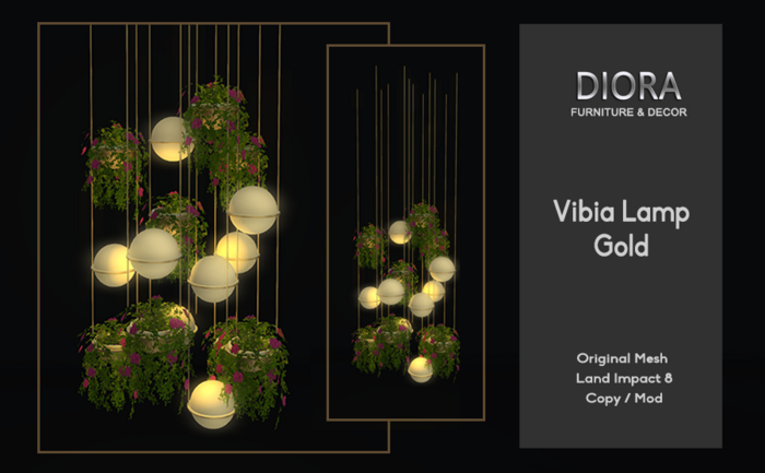 Second Life Marketplace - DIORA Vibia Lamp Gold