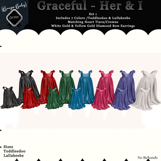 Second Life Marketplace - {Boujee}Graceful Her & I - Set 1 Dazzle -TD ...