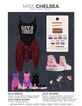 Second Life Marketplace - .miss chelsea. Elle Shag Bands Pride Pack