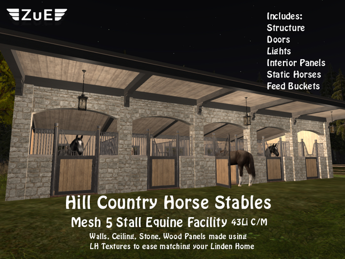Second Life Marketplace - ::ZuE:: Hill Country Horse Stables