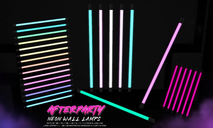 Second Life Marketplace - Afterparty - Neon Wall Lamps