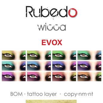 Second Life Marketplace - Rubedo - wicca EVOX - different colored eyeshadow