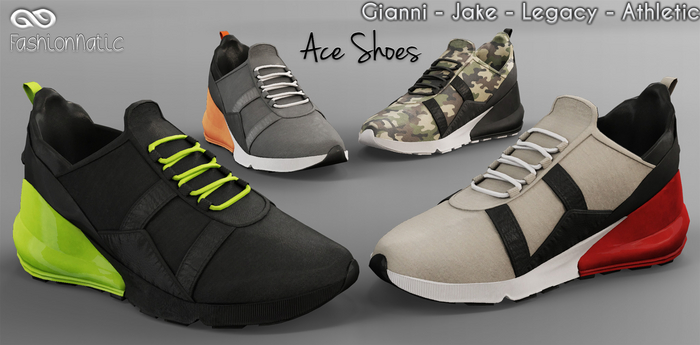Second Life Marketplace - Ace Male Shoes - Fatpack Colors - Signature ...