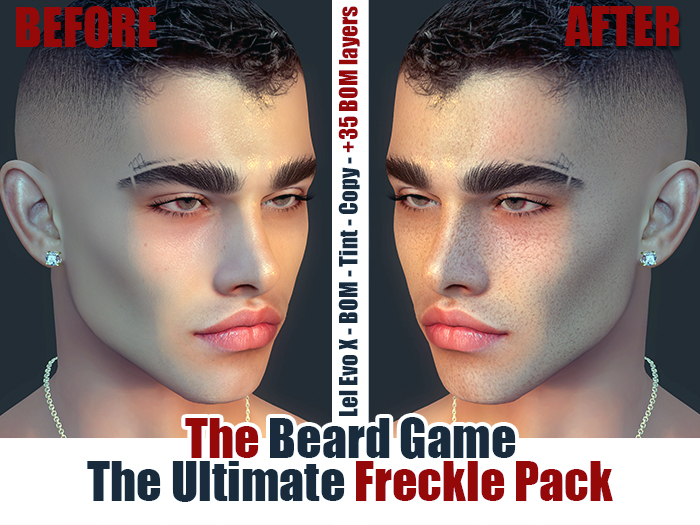 Second Life Marketplace - [The Beard Game] Ultimate Face Freckle Pack ...
