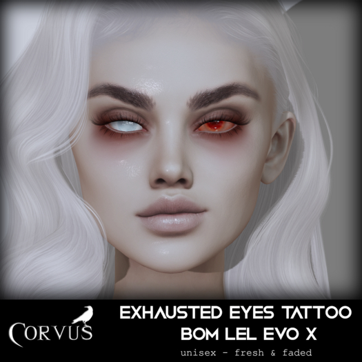 Second Life Marketplace - Corvus : Exhausted Eyes Tattoo EvoX