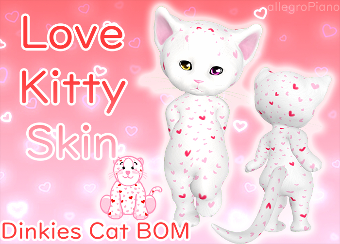 Second Life Marketplace - *:AP:* Dinkies Cat Love Kitty Skin