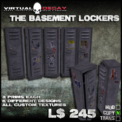 Second Life Marketplace - -Virtual Decay- The Basement lockers - 5 ...