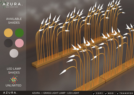 Second Life Marketplace - AZURA ::: GRASS LIGHT LAMP - LED LIGHT CHANGE ...