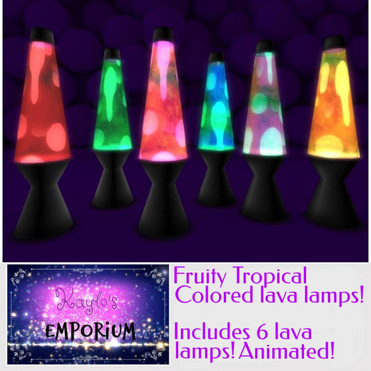 Second Life Marketplace - KEdayz-Fruity Tropical colored lava lamps!