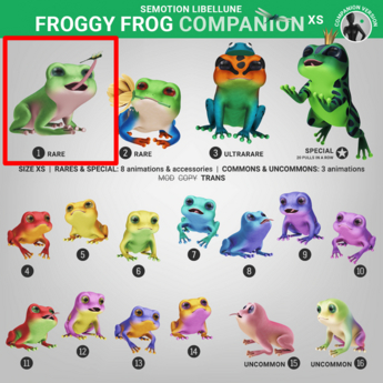 Second Life Marketplace - SEmotion Libellune Froggy Frog XS Companion ...