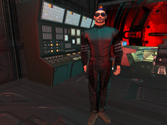 Second Life Marketplace - space station crew work coverall male- black