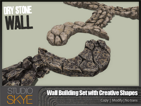 Second Life Marketplace - Skye Dry Stone Wall Building Set