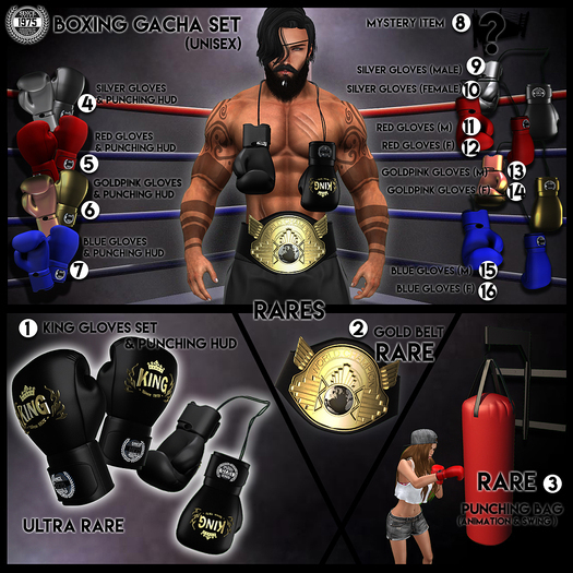 Second Life Marketplace - [Since 1975] - Boxing Gloves Red (Hand)