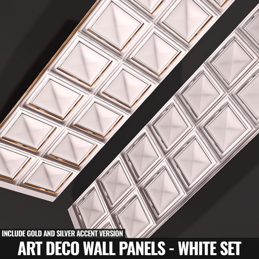 Second Life Marketplace - [YAN] Art deco wall panel - white