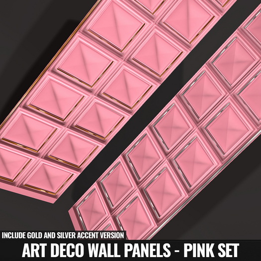 Second Life Marketplace - [YAN] Art deco wall panel - pink