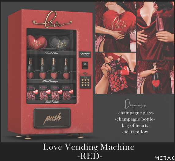 Second Life Marketplace - [Merak] - Love Vending Machine Red - Dispenser