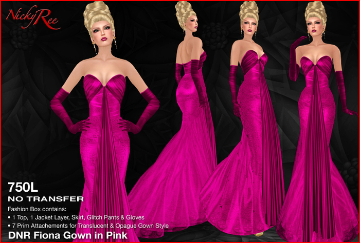 Second Life Marketplace - *DNR* Fiona Gown Set in Pink