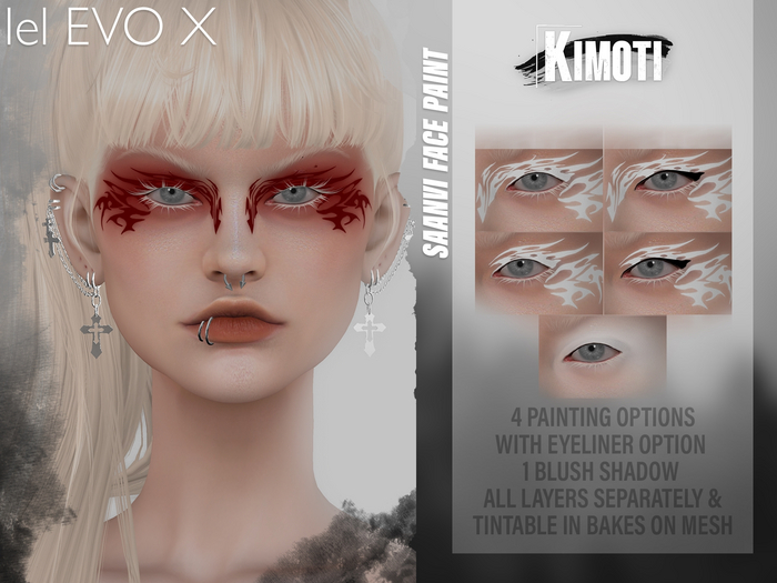 Second Life Marketplace - ~Kimoti~ \\ Saanvi Face Paint Lel EVO X