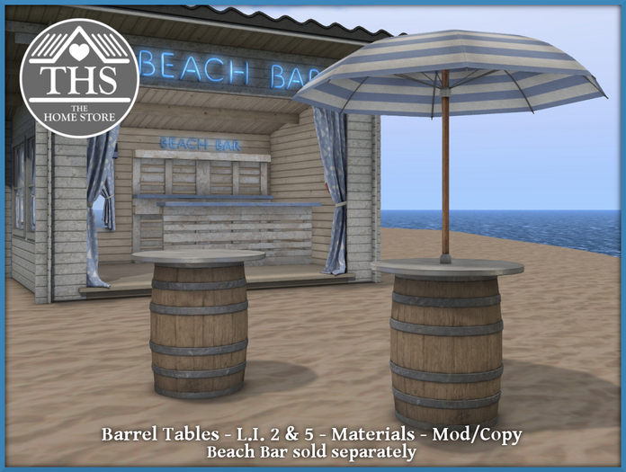 Second Life Marketplace - BEACH BAR TABLES
