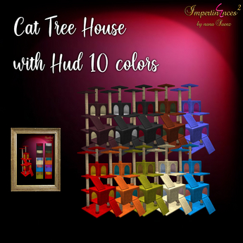 Second Life Marketplace - Cat Tree House with hud 10 colors