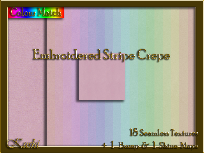 Second Life Marketplace - Embroidered Stripe Crepe Solid Seamless ...