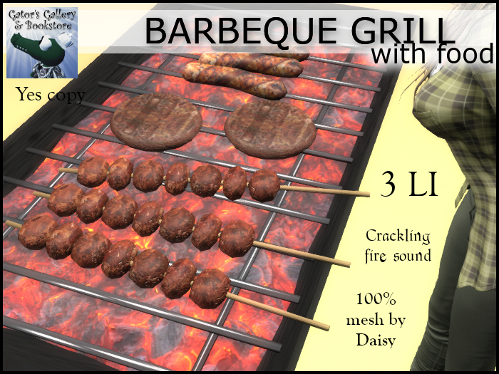 Second Life Marketplace - :GG: Big Barbeque Grill with Food. 3 Land ...