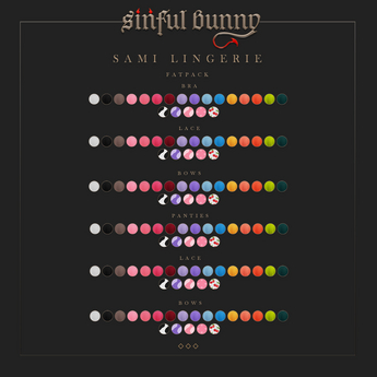 Second Life Marketplace - . Sinful Bunny. - Sami Lingerie (FATPACK) (BOX)