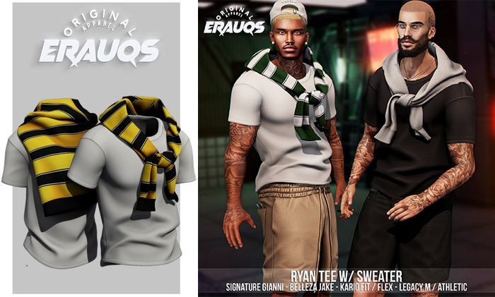 Second Life Marketplace - [ ERAUQS ] - Ryan Tee w/ Sweater - 01