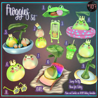 Second Life Marketplace - 2- #187# FROGGIES Set - Pyramid