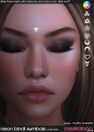 Second Life Marketplace - Peekaboo - Neon Bindi Symbols